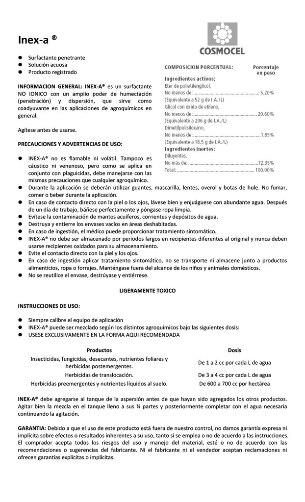 INEX-A - 20L | Agricola Campos